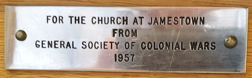 Jamestown Rediscovery Chancel Rail Plaques Remounted - Society of ...